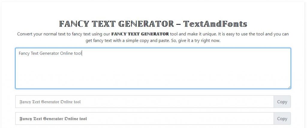 Fancy Text Generator Online Free Tool