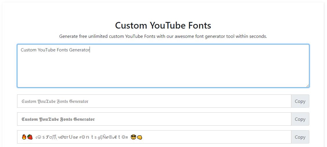 YouTube Fonts Free Online Tool